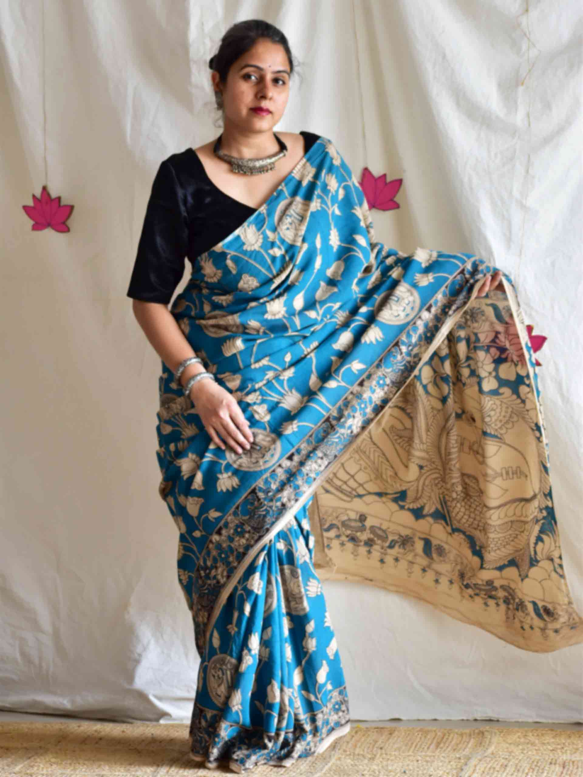 Aasman - kalamkari printed saree