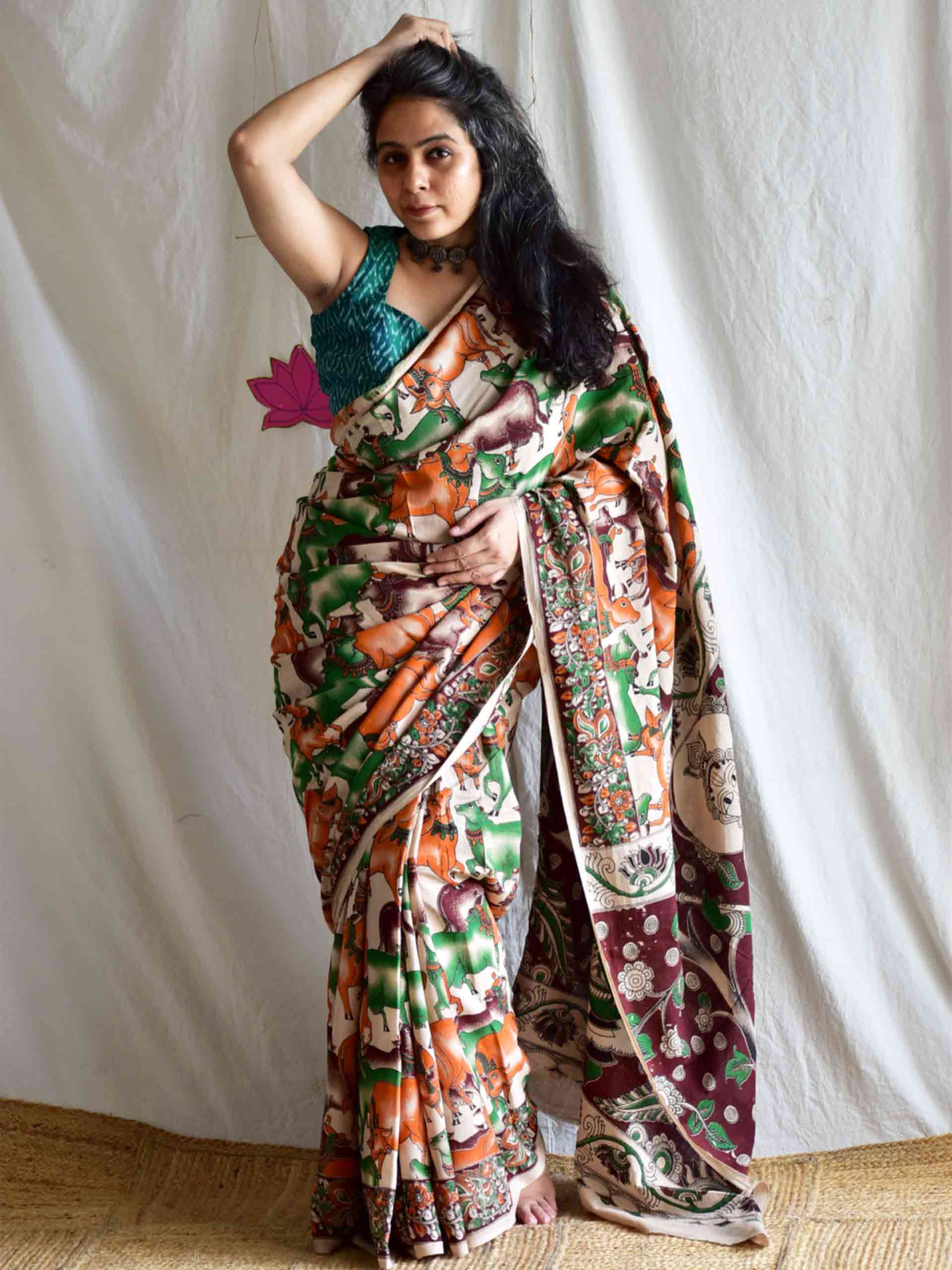 Nandini - kalamkari printed saree
